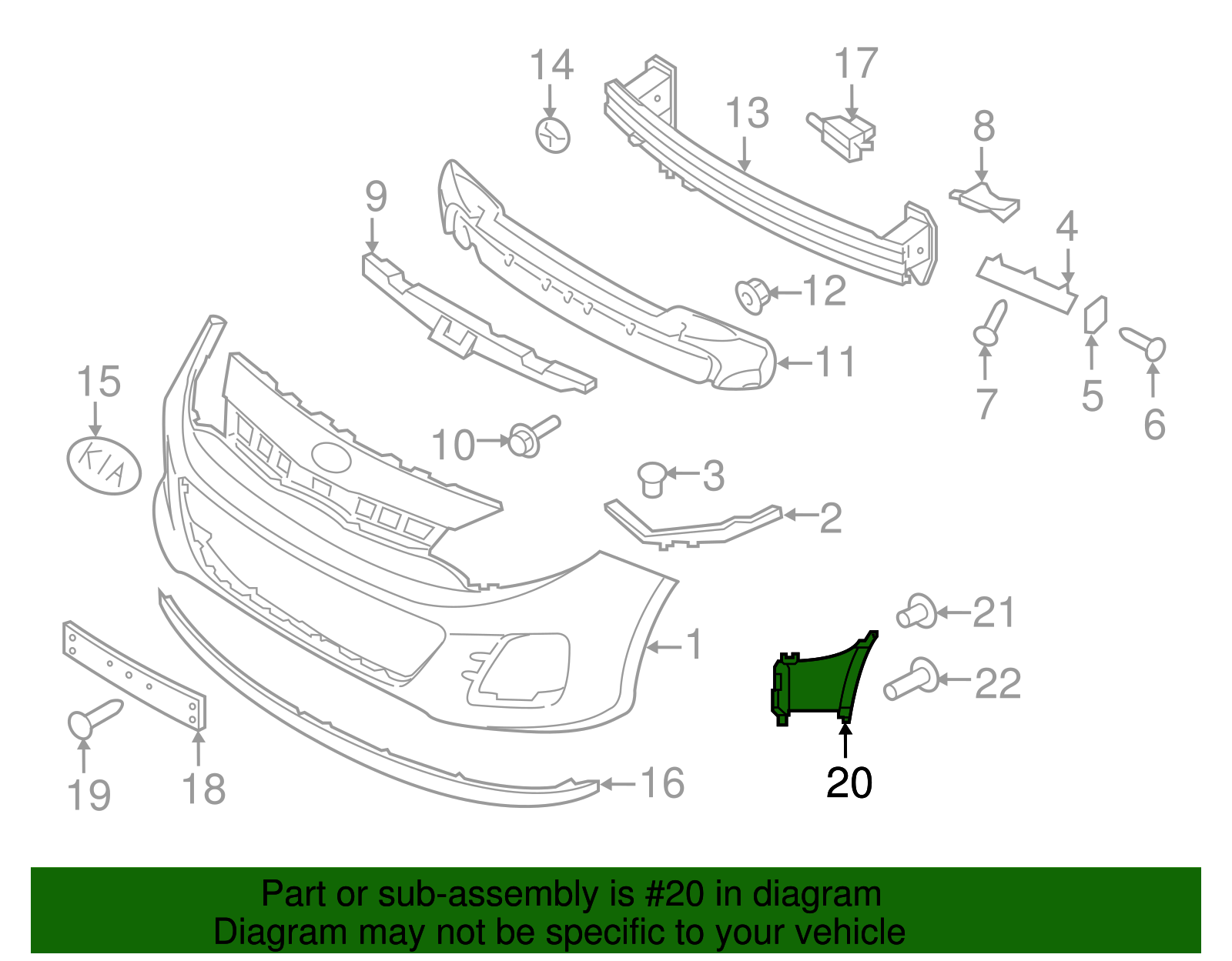 2015-2017 Kia Rio Air Duct - Passenger Side (RH) 865741W700 ...