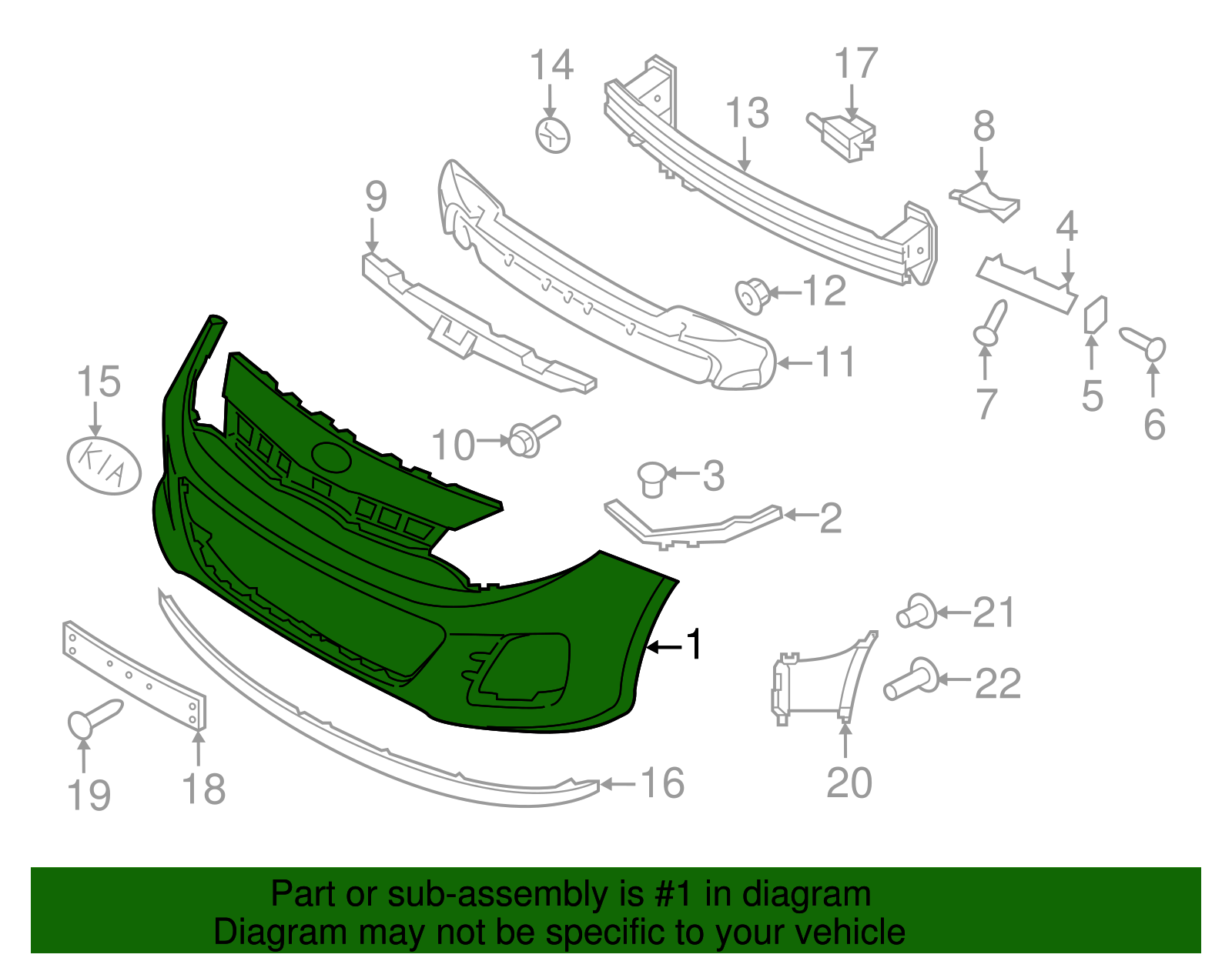 86511-1W700 - Bumper Cover 2015-2017 Kia Rio | Kia.Parts Store