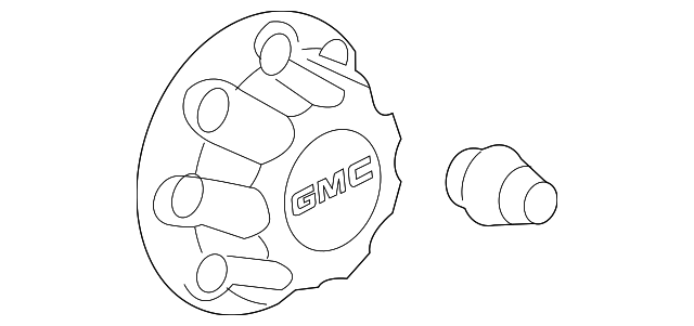 2011-2025 GMC Sparkle Silver Center Cap with Bowtie Logo 22781440 ...