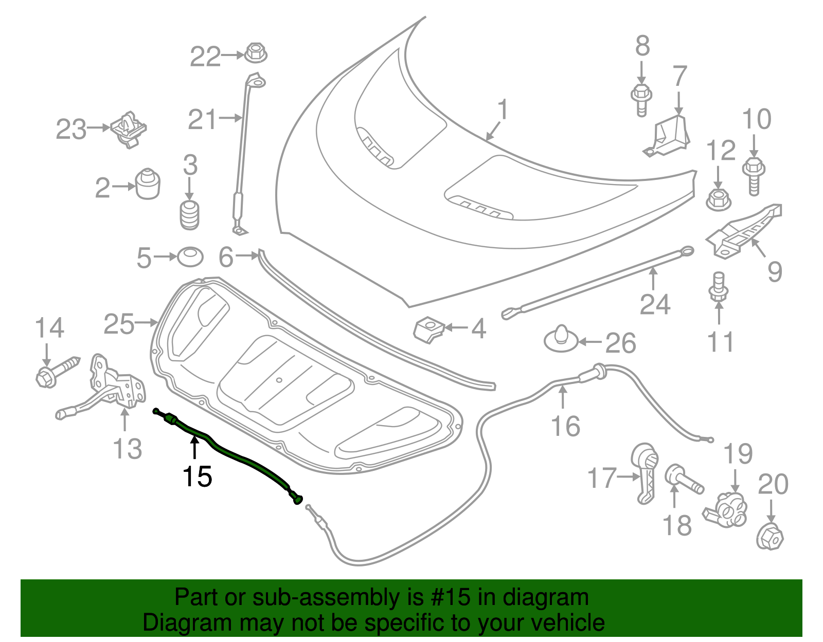 81190-2V100 - High-Quality Hood Release Cable for 2012-2017 Hyundai ...