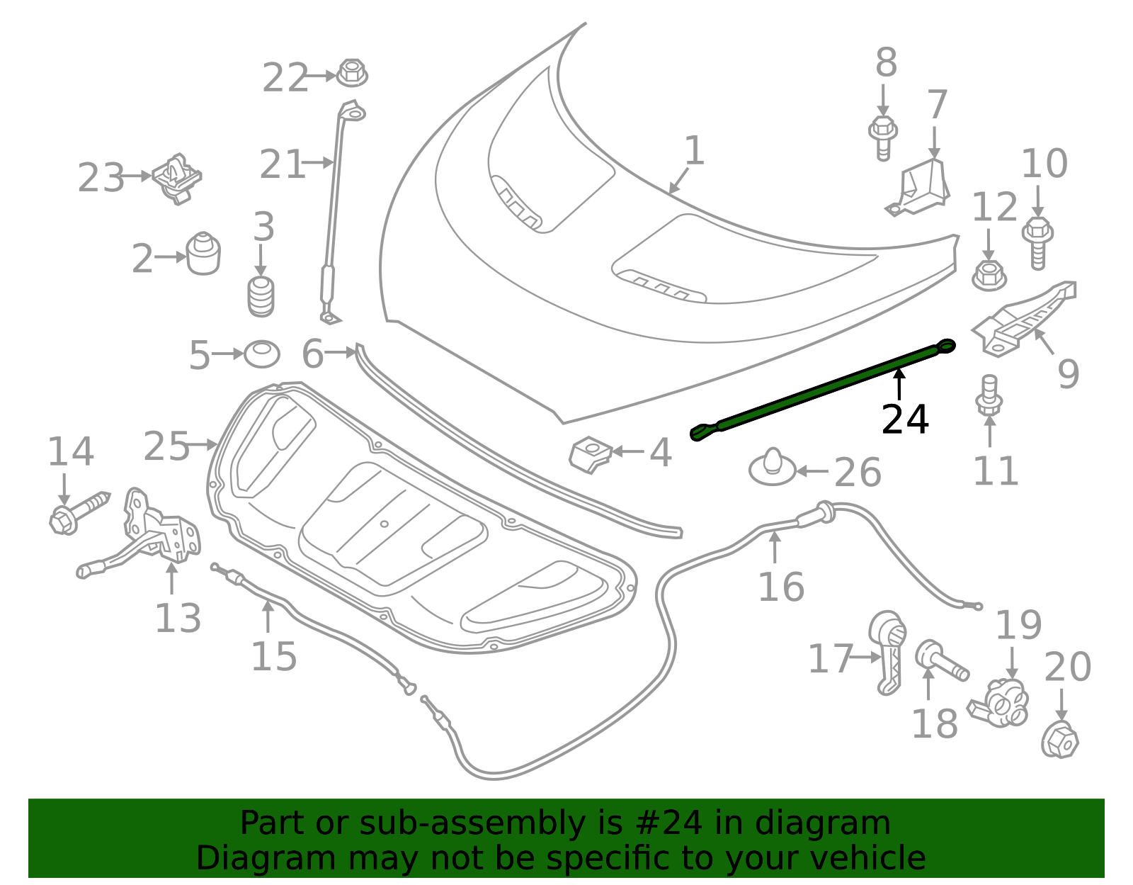2016-2017 Hyundai Veloster Support Cylinder 81171-2V001 | MotorMotor