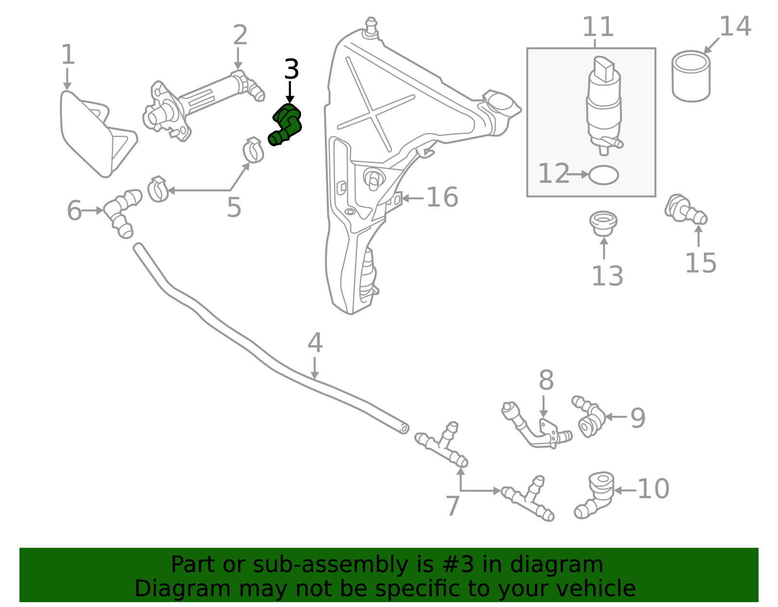 1J0-955-665-E - Headlight Washer Hose Connector 2005-2015 Audi | Audi ...
