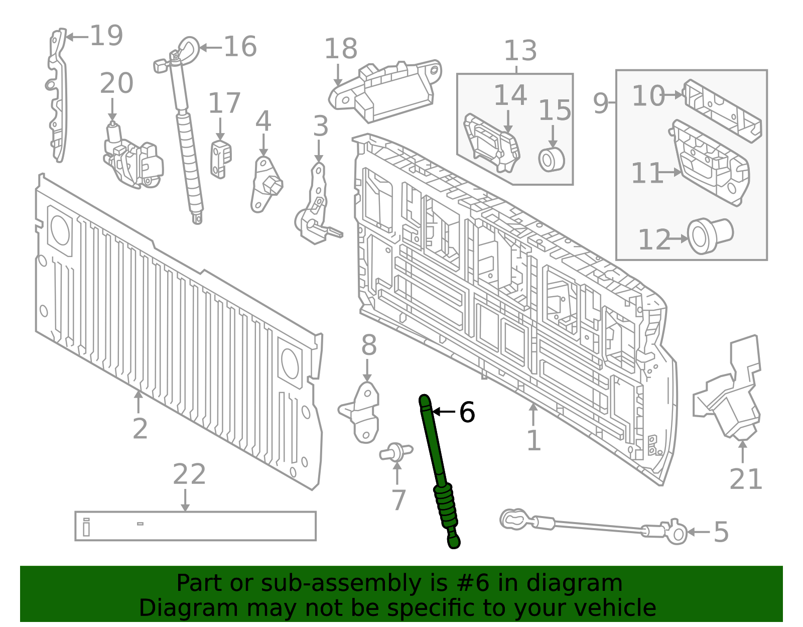66140-AK021 - Tailgate Lift Support 2024-2026 Toyota Tacoma | Longo ...