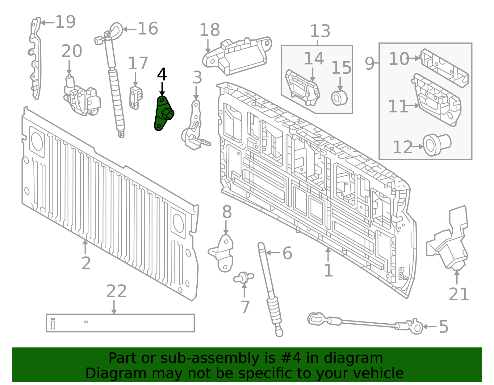 2024-2025 Toyota Tacoma 2024 Toyota Tacoma - Tailgate Hinge 66102-AK020 ...
