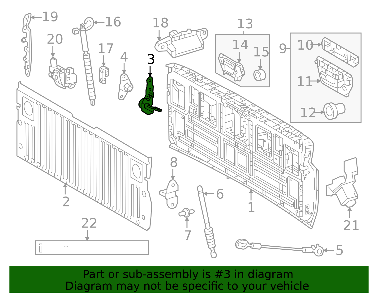 2024-2025 Toyota Tacoma Tailgate Hinge 66110-AK010 | Toyota Parts Center