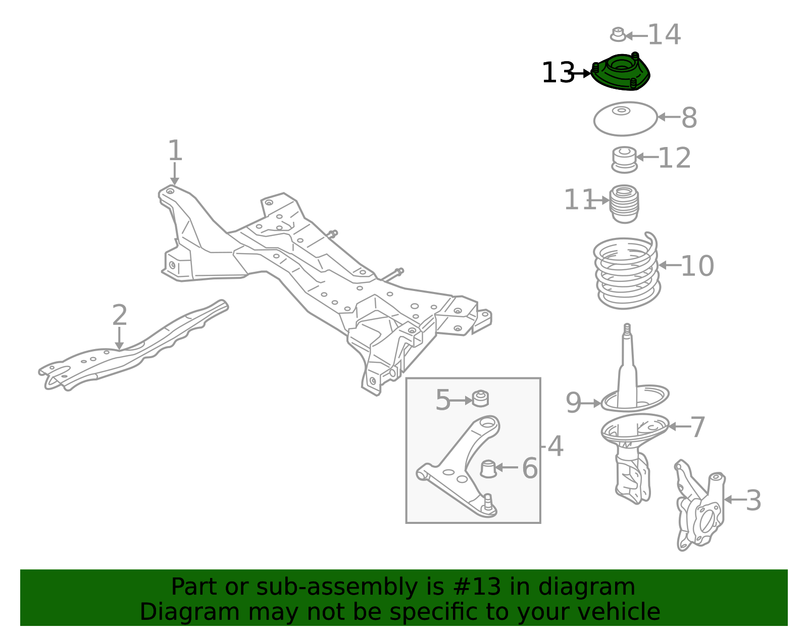 1997-2005 Mitsubishi Strut Mount MR455018 | Mitsubishi Parts Warehouse ...