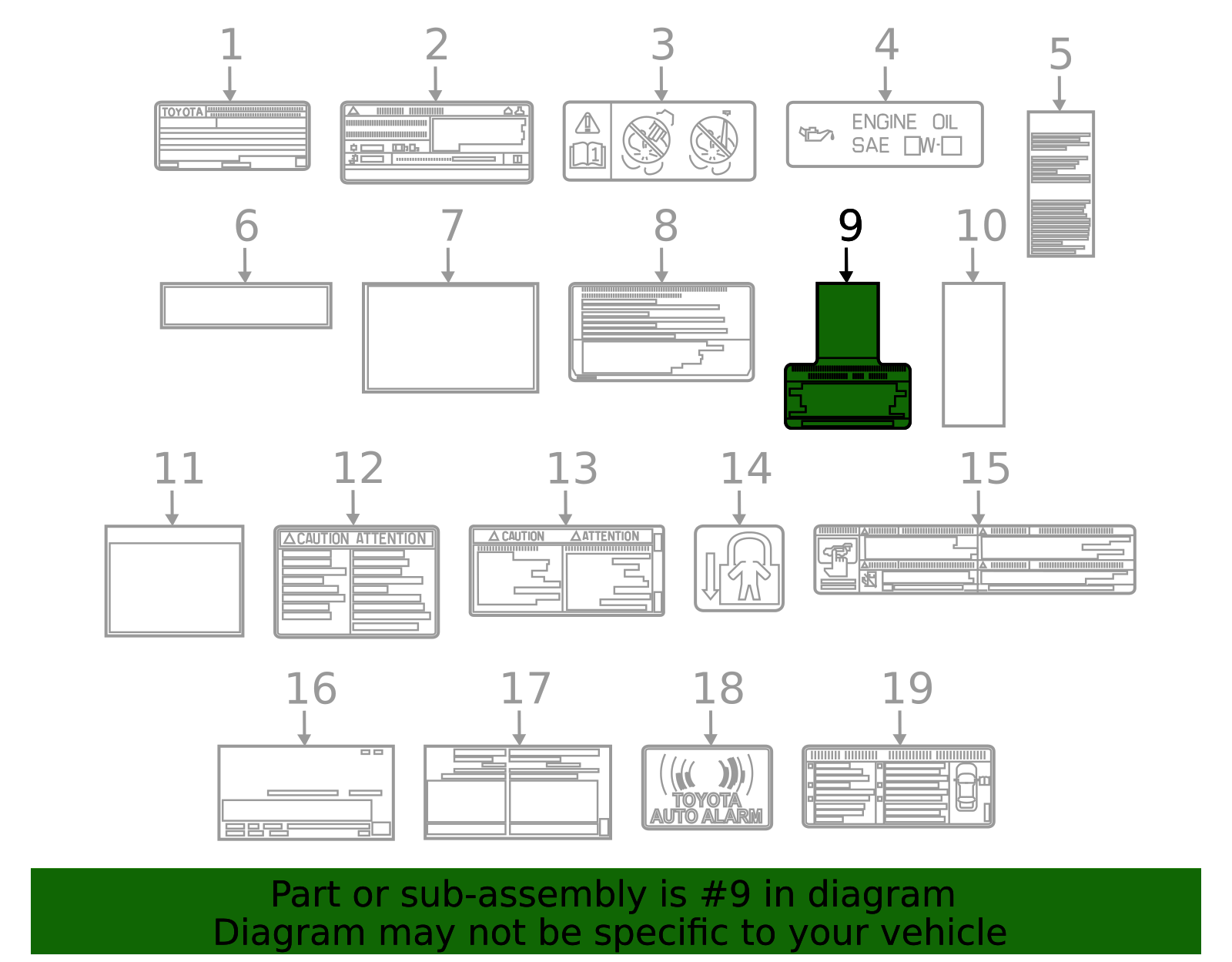74599-0E020 - Air Bag Information Label | Toyota Parts - Hendrick Cars