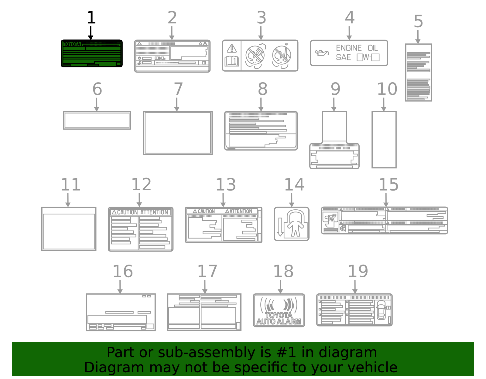 OEM 2025 Toyota RAV4 Emission Label Part # 11298-25086 | Modern Toyota ...