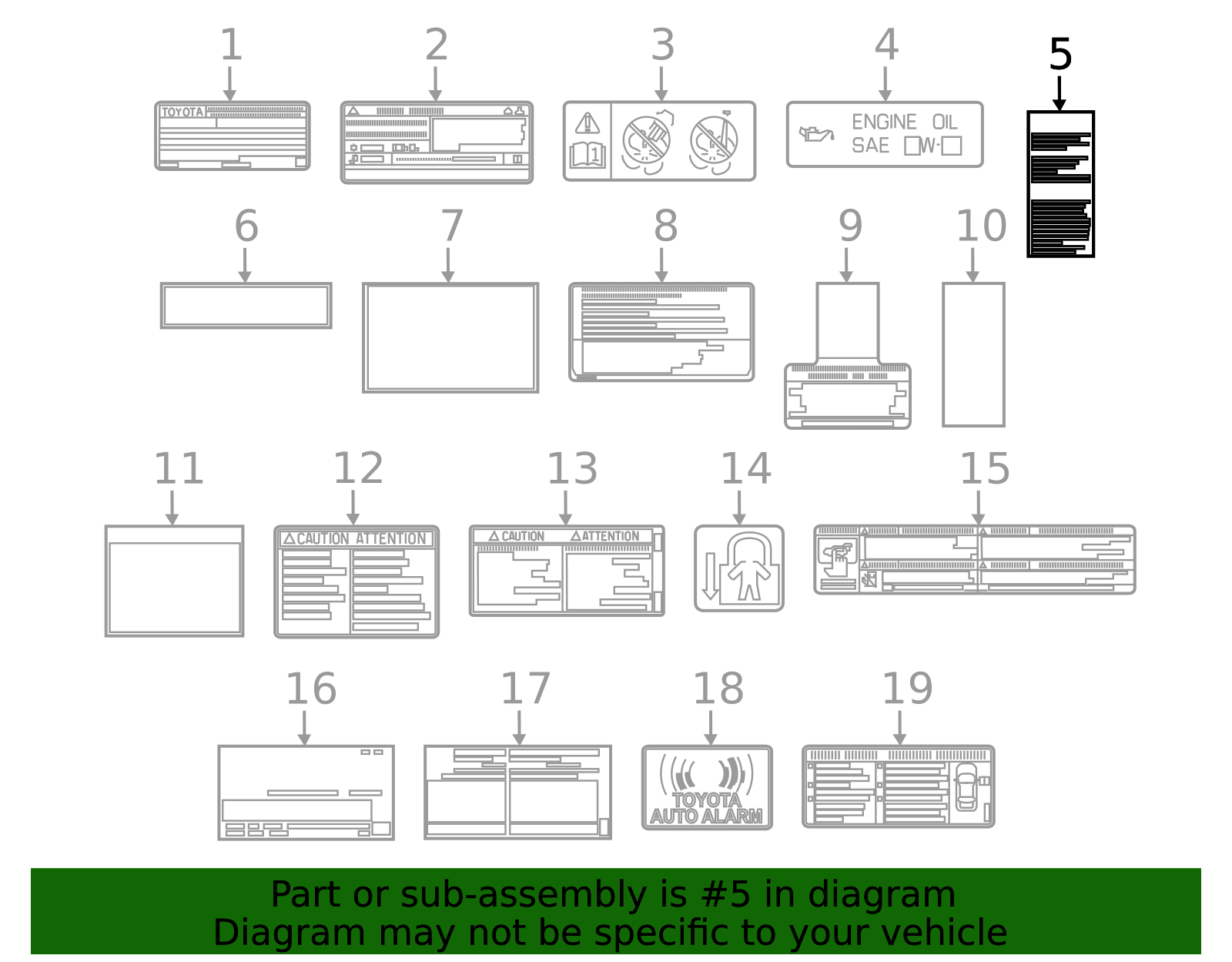 Toyota Parts Info Label 41992-0R010 | Toyota Parts|Toyota Online Parts ...
