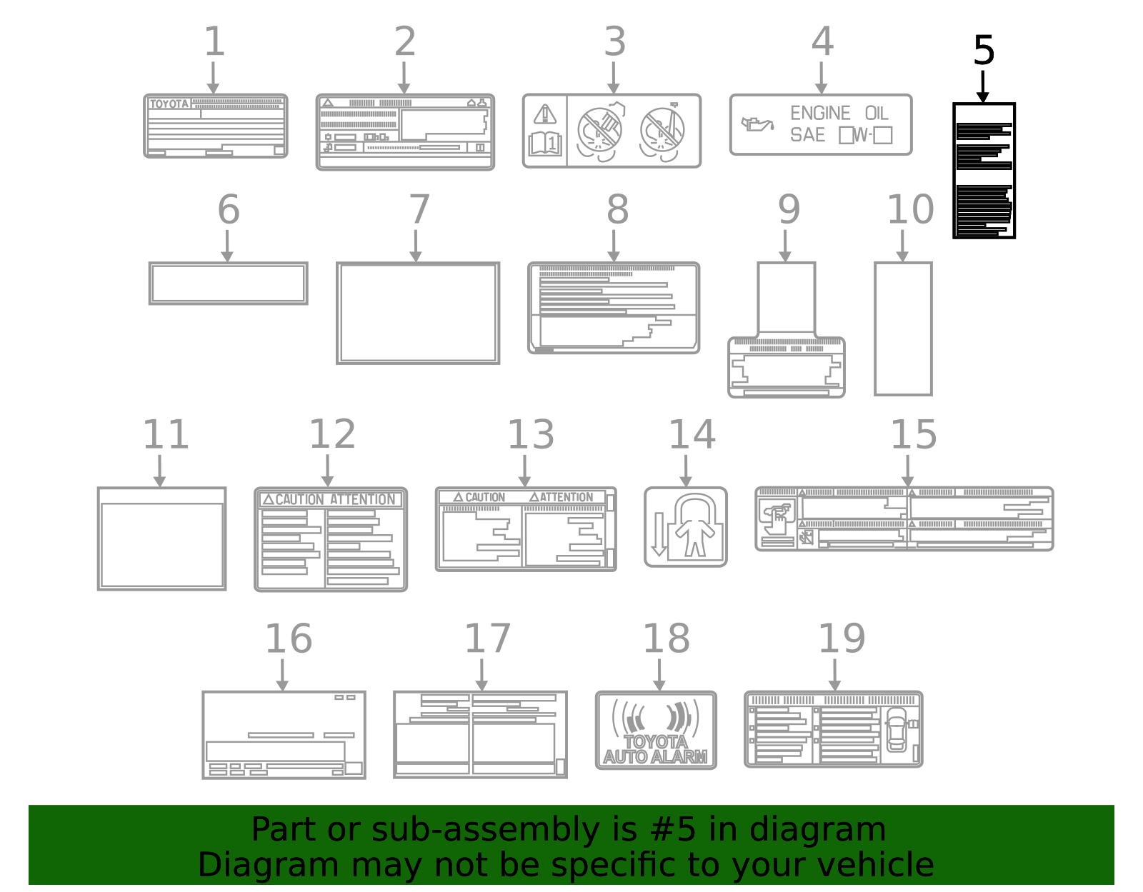 2013-2025 Toyota Info Label 41992-0R010 | MotorMotor