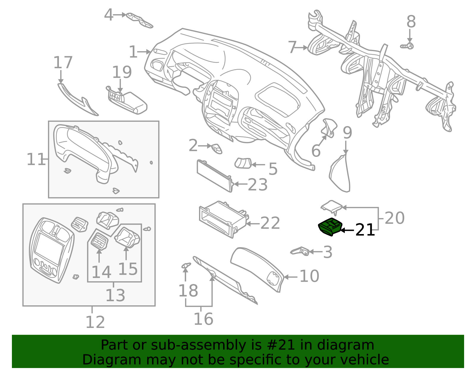 B25G-64-630C-65 - Instrument Panel Ashtray 2001-2003 Mazda | Mazda Parts.US