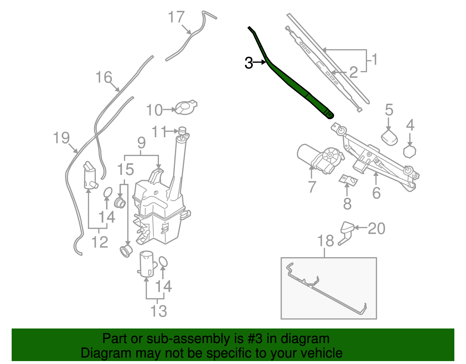 2010-2017 Hyundai Tucson Wiper Arm 98320-2S000 | OEM Parts Online