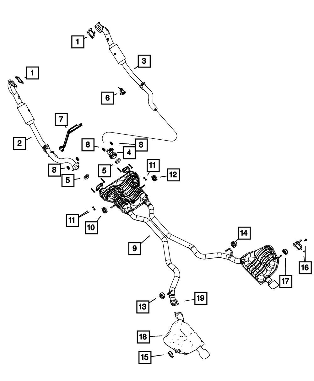 2013-2015 Mopar Exhaust Pipe And Converter, Left 68110124AE | OEM Parts ...