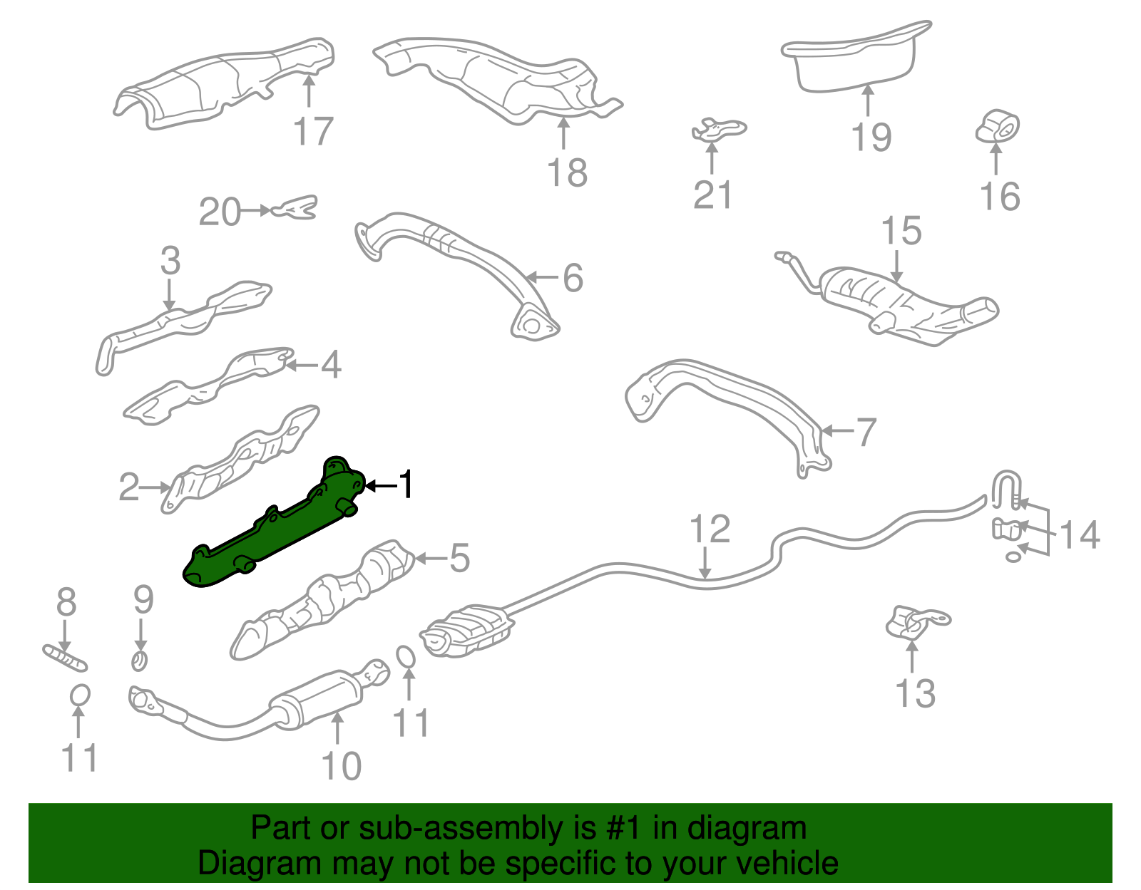 1996-2005 GM Exhaust Manifold 24506309 | Shop Matick Buick GMC