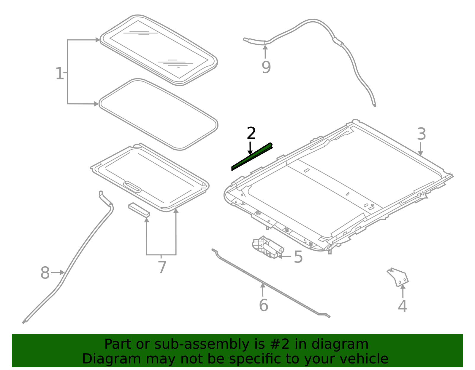 2020-2024 Nissan Sentra Side Seal 91380-5VG0A | Bill Kay Nissan Parts