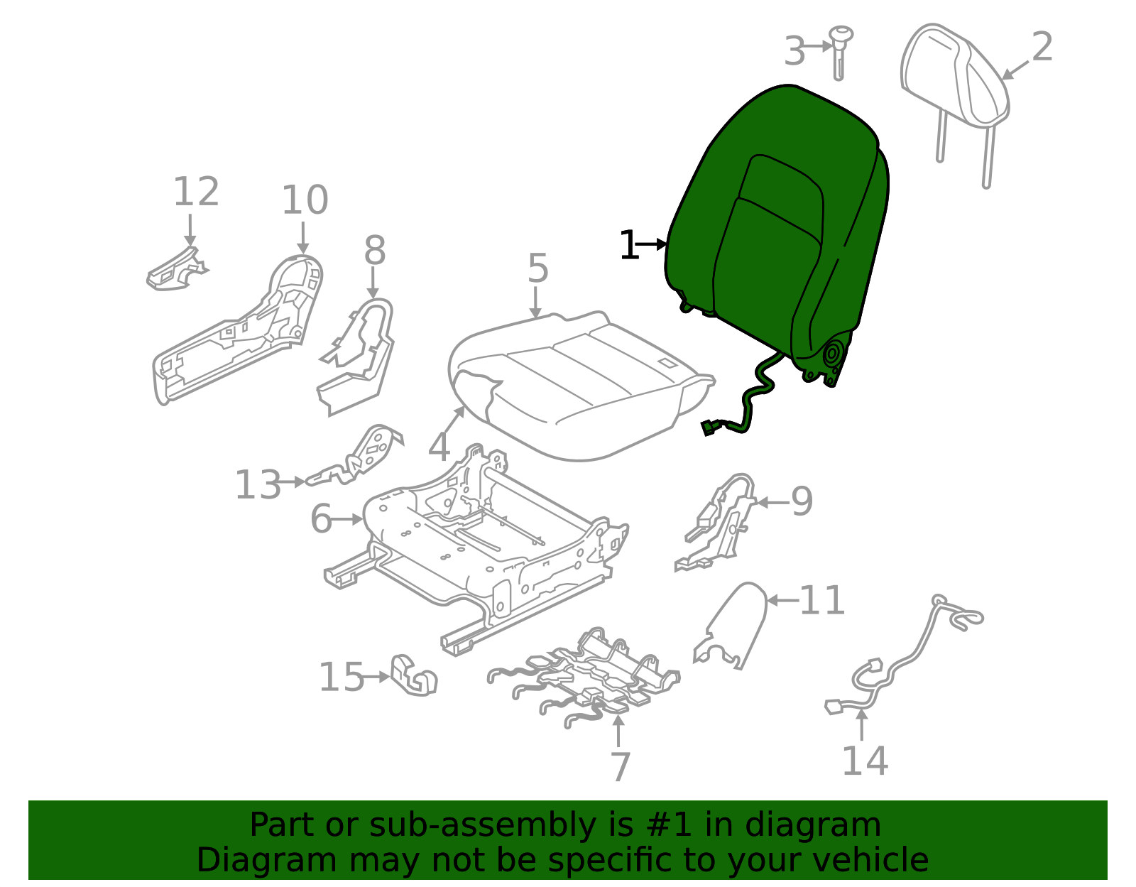 2021-2025 Nissan Altima Seat Back Assembly 87600-9HB1B | Team Nissan Inc.