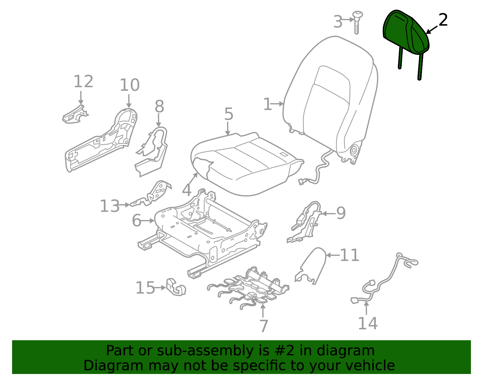 86400-6CA0B - Headrest 2019-2020 Nissan Altima | Nissan Parts ...
