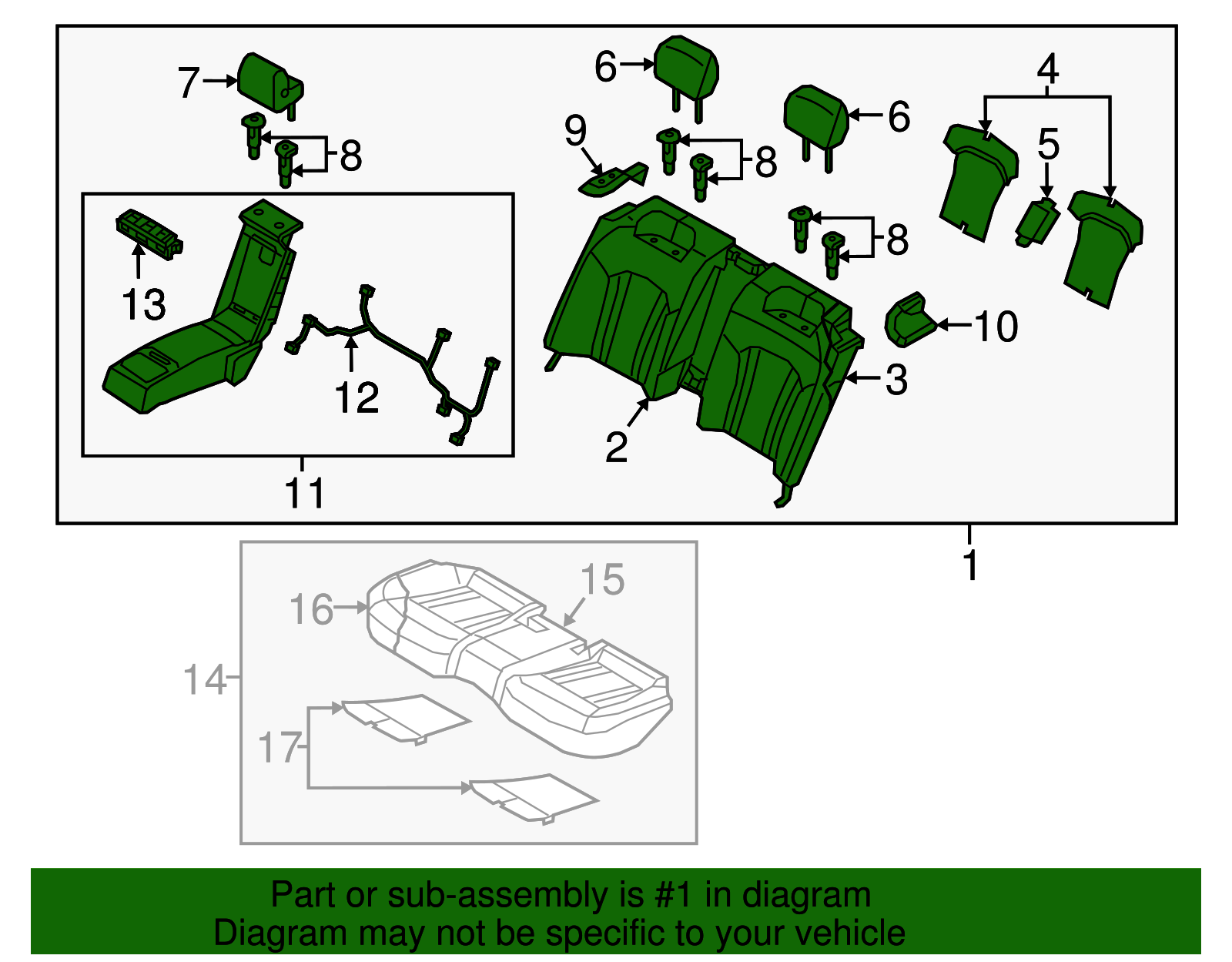 Hyundai - 89305-B1020-PPW - Seat Back Assembly - 2015-2017 Hyundai ...