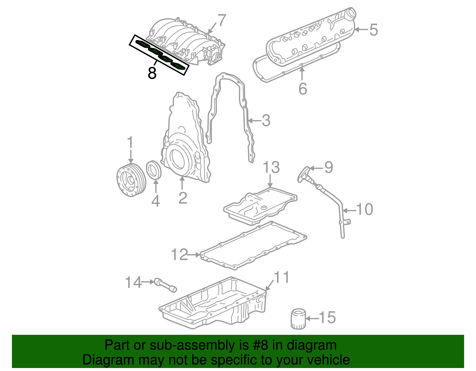 1997-2005 GM Intake Manifold Gasket Kit with Side Intake Gaskets ...