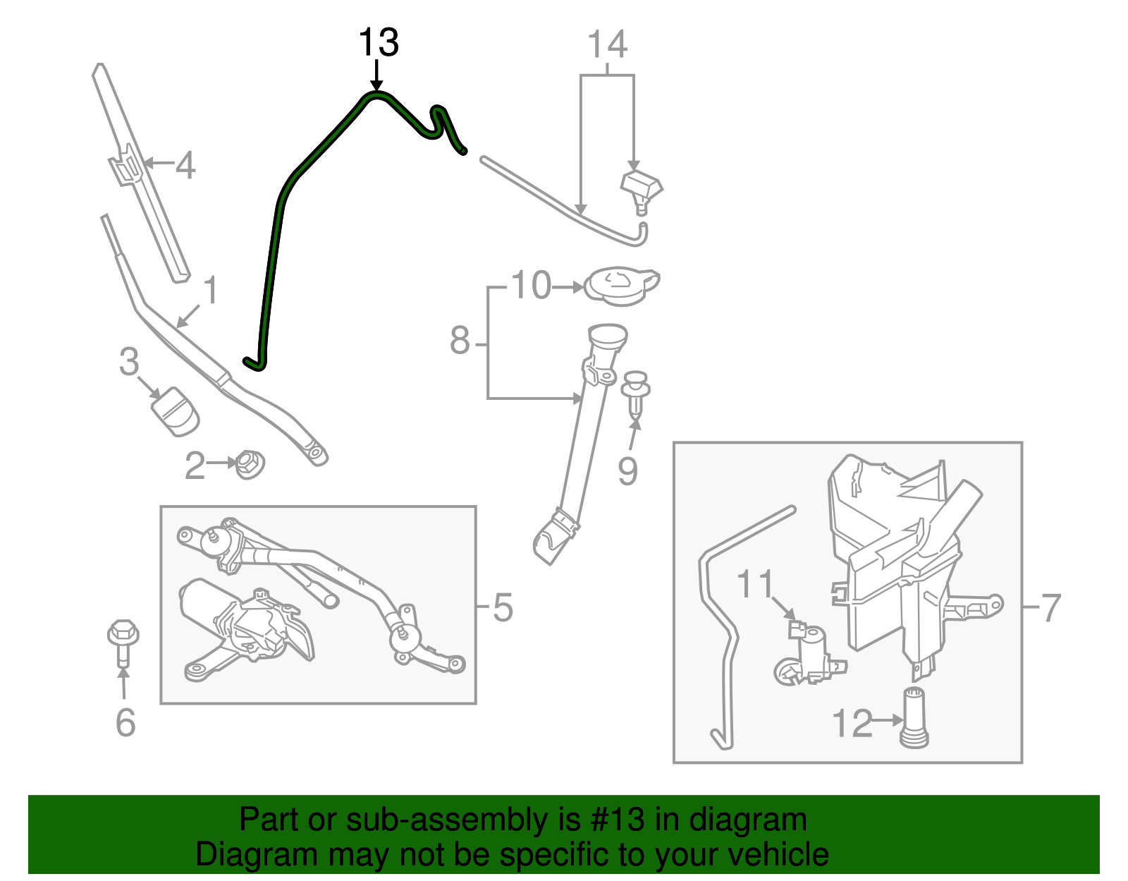 2017-2024 Nissan Murano Washer Hose 28935-5AA0A | Bill Kay Nissan Parts