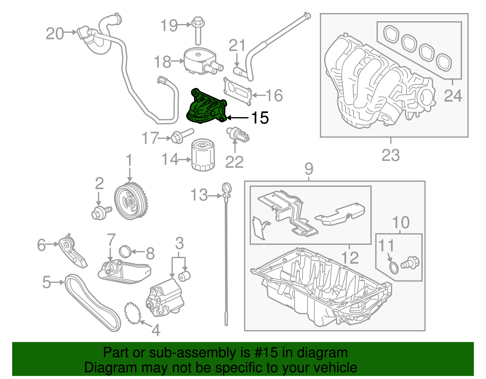 2012-2018 Ford Engine Oil Filter Adapter BB5Z-6881-A | Ford OEM Parts ...
