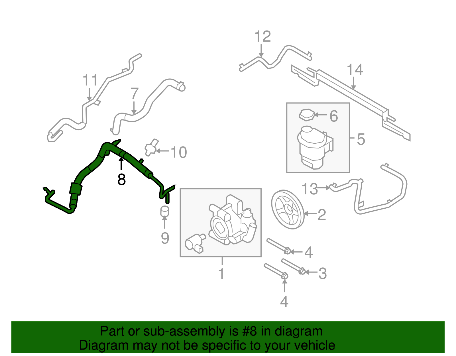 OEM Ford Motorcraft™ Power Steering Pressure Hose For 2010-2012 Ford - Part No. PSH-68 | Karl ...