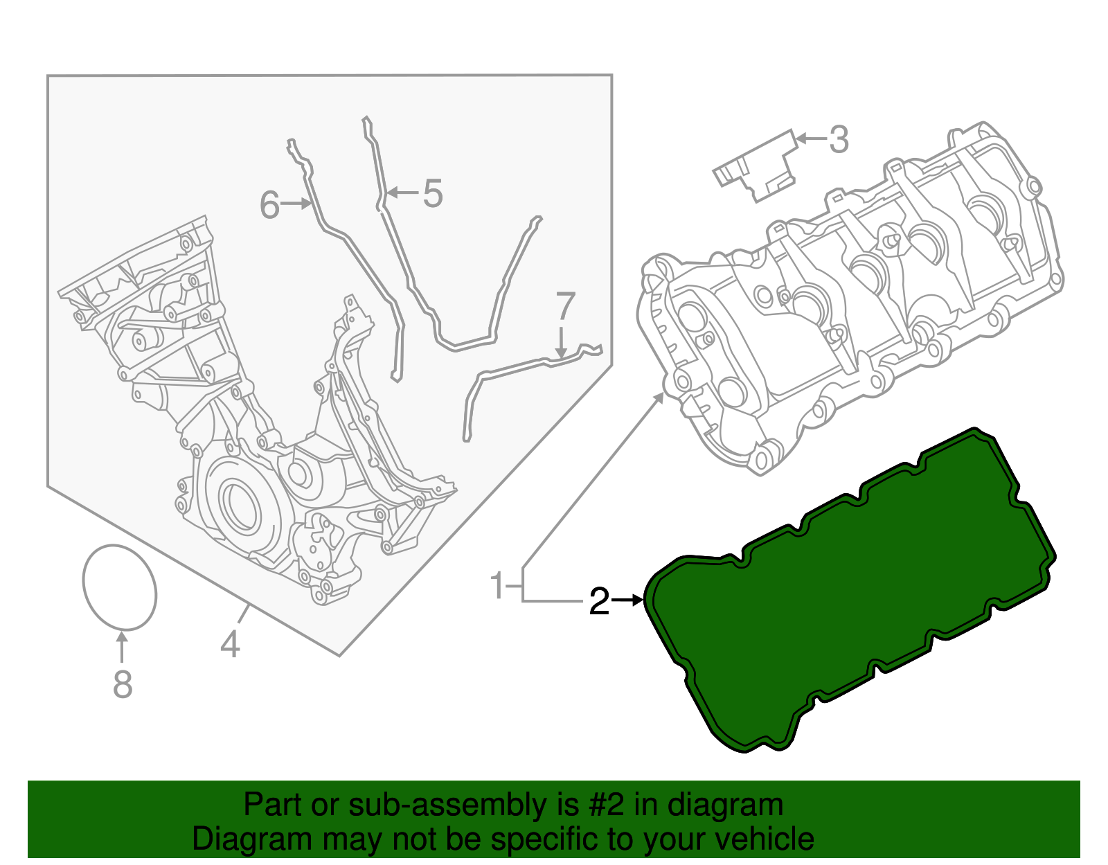 2011-2025 Ford Valve Cover Gasket - Driver's Side (LH) BR3Z-6584-A ...