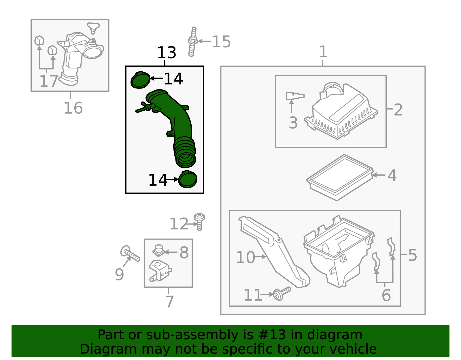 2015-2018 Ford Edge Engine Air Intake Hose F2GZ-9B659-H | Awesome Parts ...