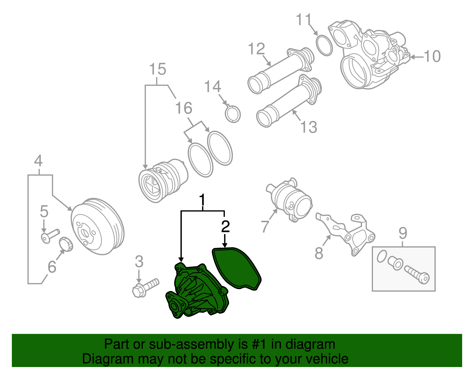 2011-2018 Porsche Cayenne Water Pump PAB-121-008-A | OEM Parts Online