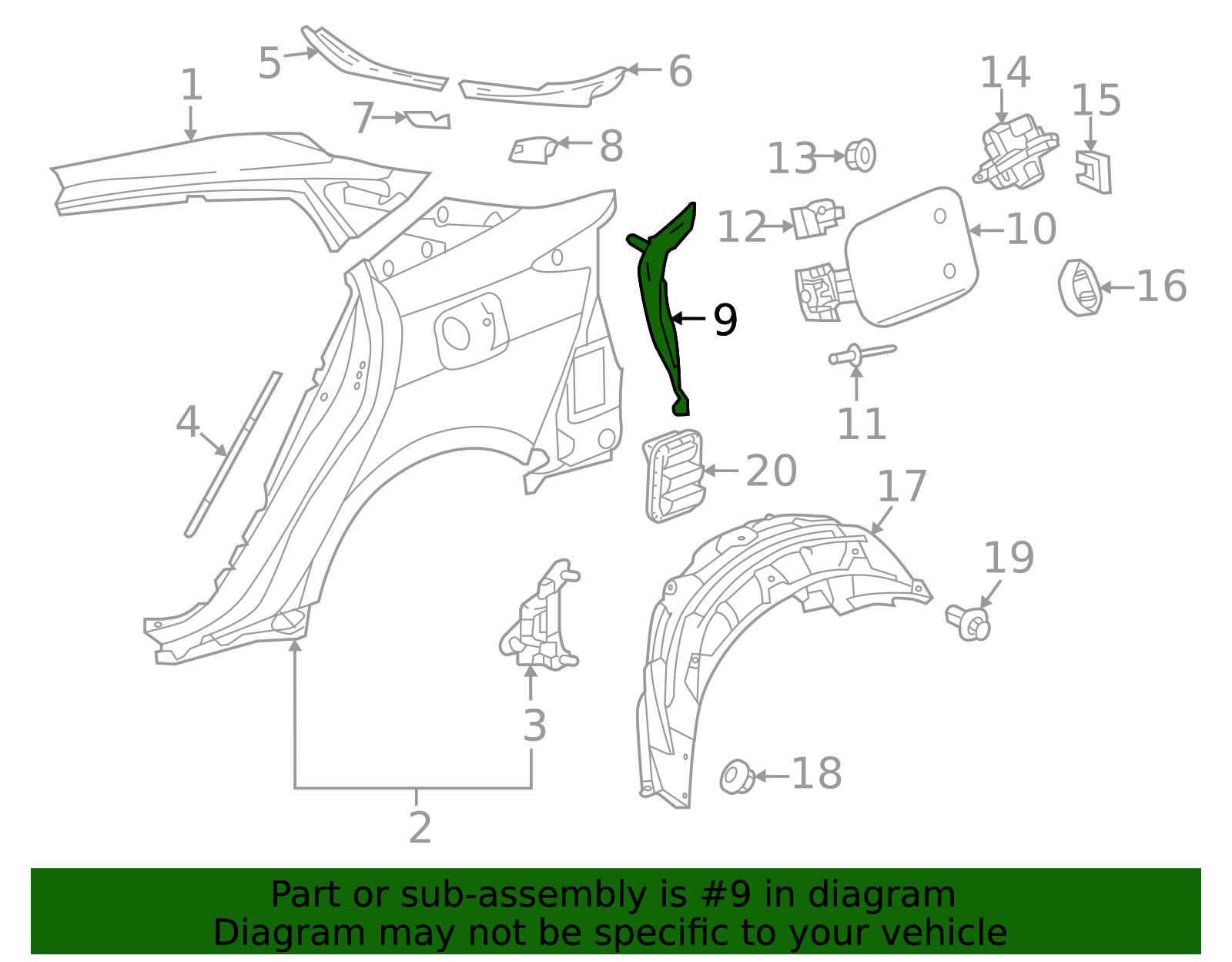 2016-2022 Toyota Tail Lamp Panel 61622-47060 | Toyota Parts Center