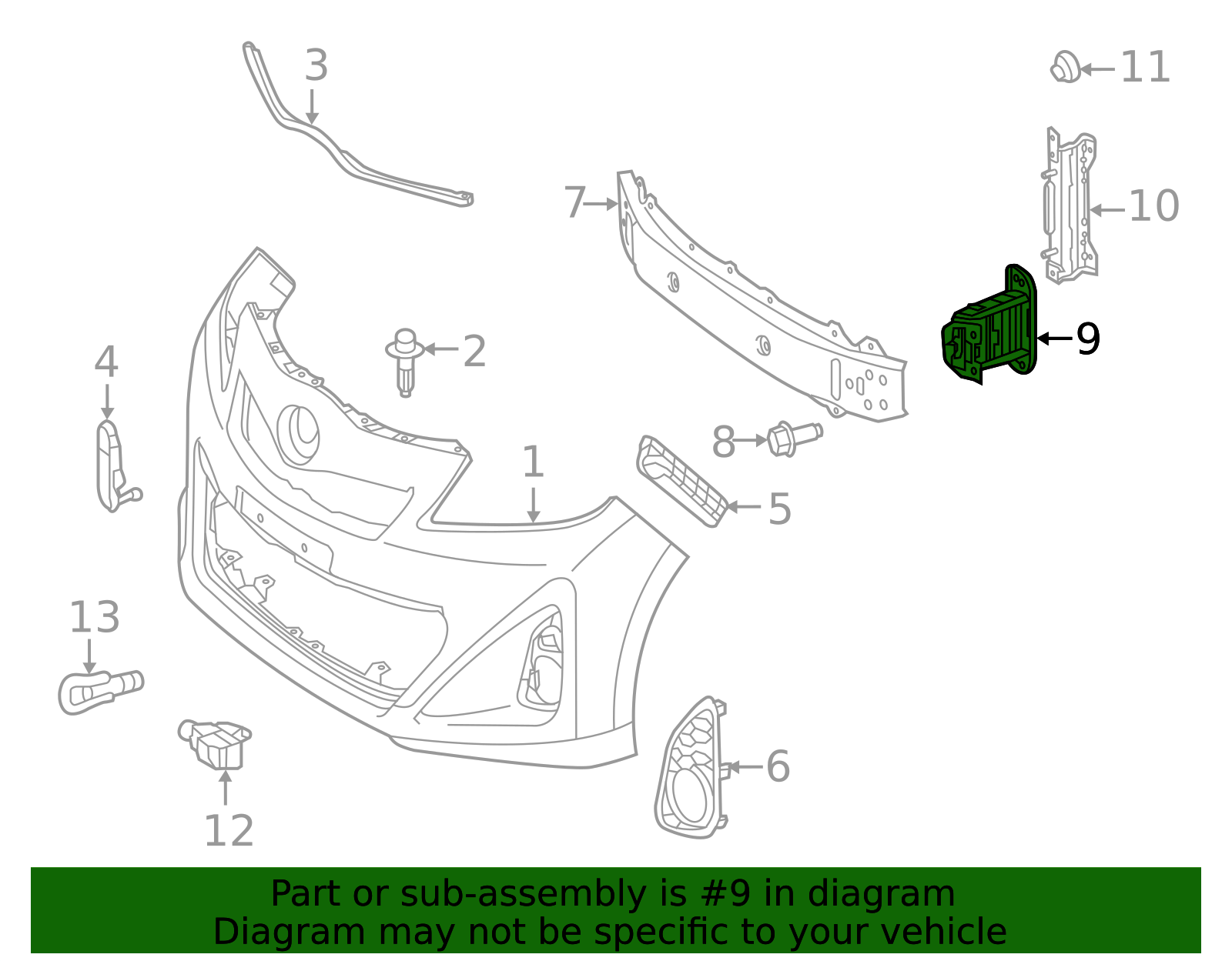 2007-2018 Toyota Frame Rail End 52011-52021 | Toyota Parts Center