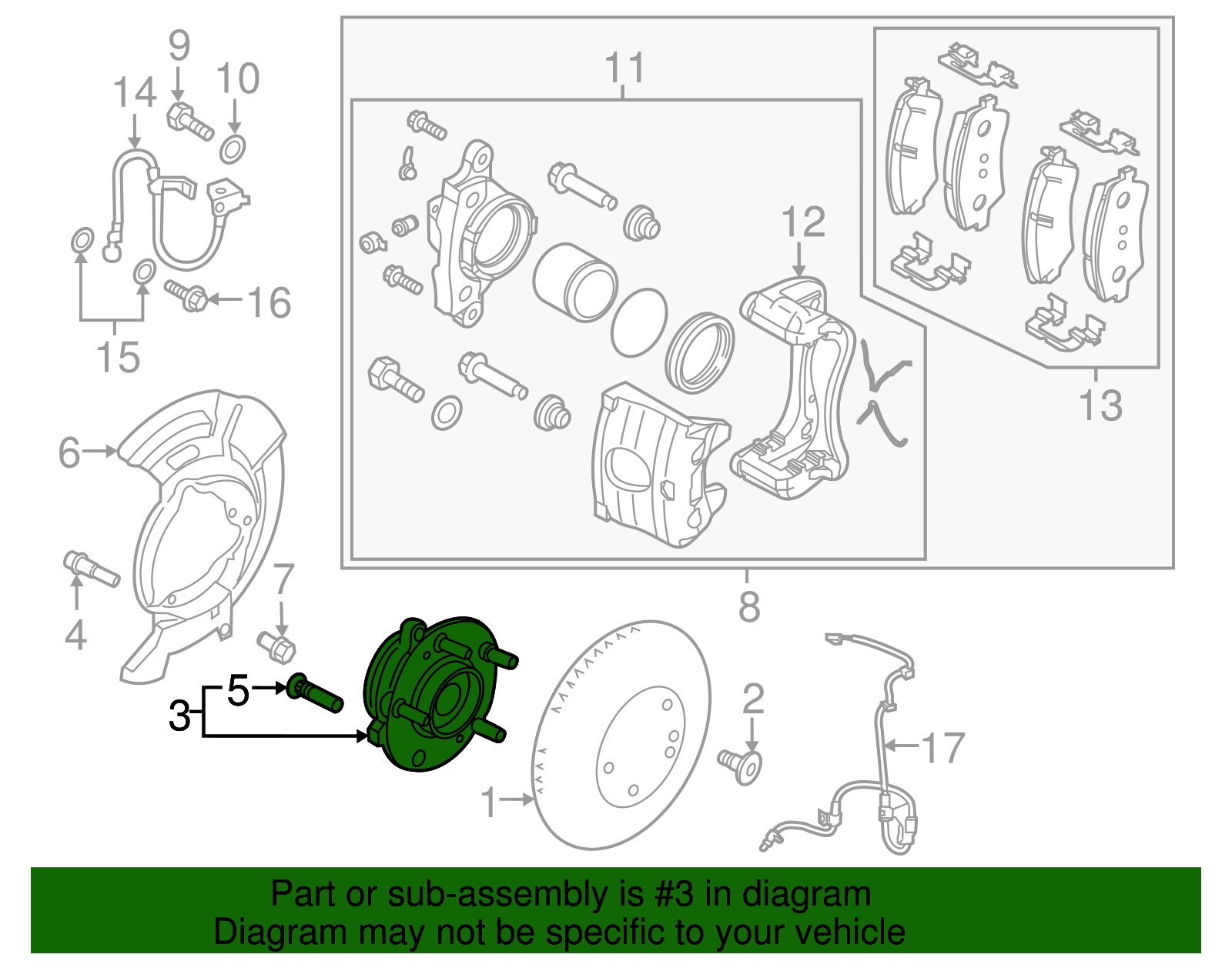 Genuine Hub Assembly for 2017-2025 Hyundai | Part# 51750-F2000 ...