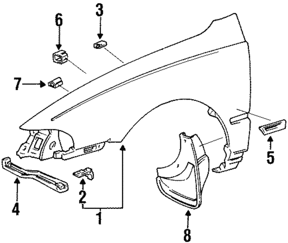 Genuine Toyota Bumper part# 53384-12080 for 1993-1997 Toyota Corolla ...