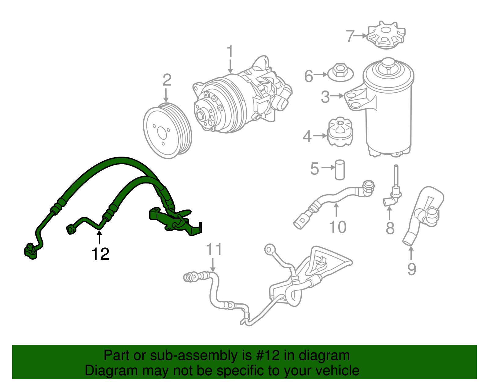 32416786795 - 2008-2019 BMW Power Steering Pressure Hose (32-41-6-786 ...