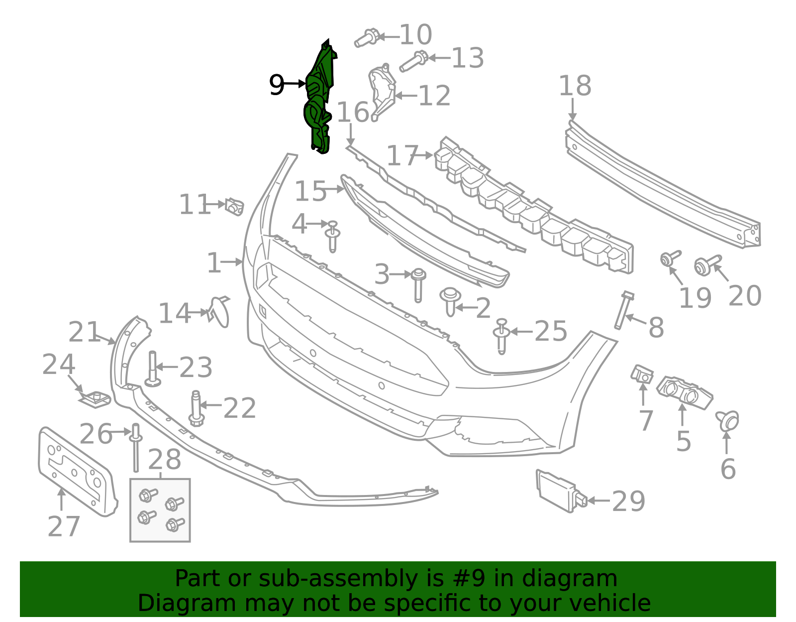 2015-2017 Ford Mustang | Side Support | FR3Z-17E810-AA | Walls' Ford Parts