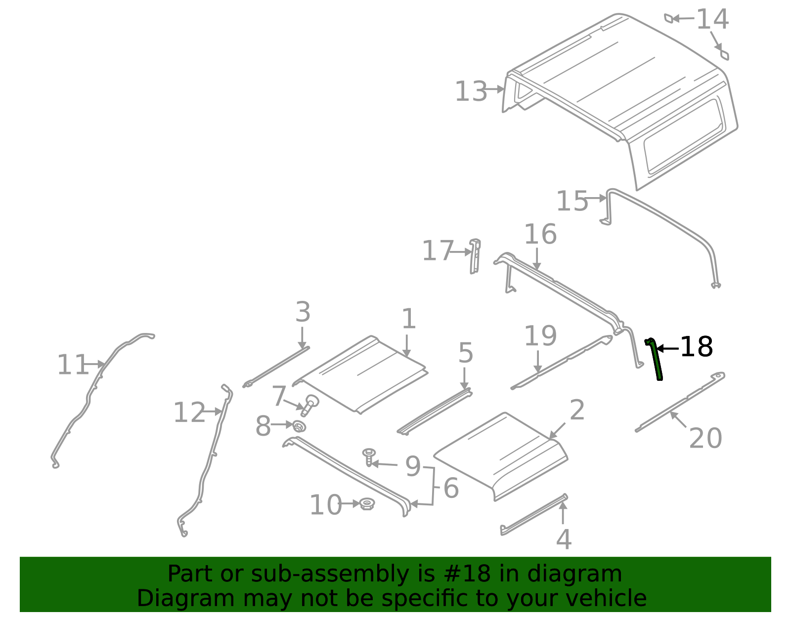 M2DZ-78205G57-A - Guide Channel 2021-2025 Ford Bronco | Big 3 Auto Parts