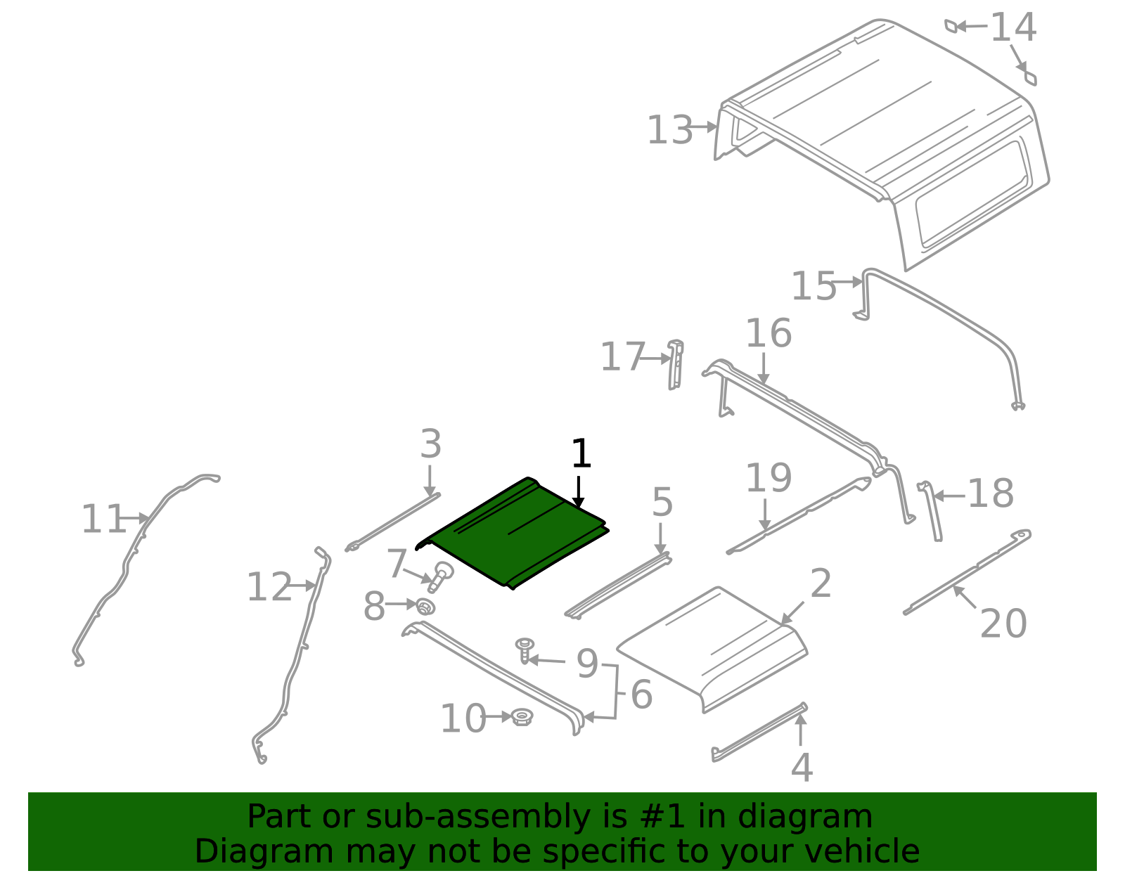 M2DZ-9850284-AA - Roof Panel 2021-2025 Ford Bronco | Discount Ford ...