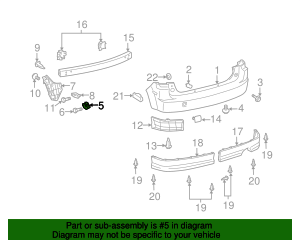 Genuine Toyota Bumper Cover Retainer part# 52576-52030 for 2004-2006 ...