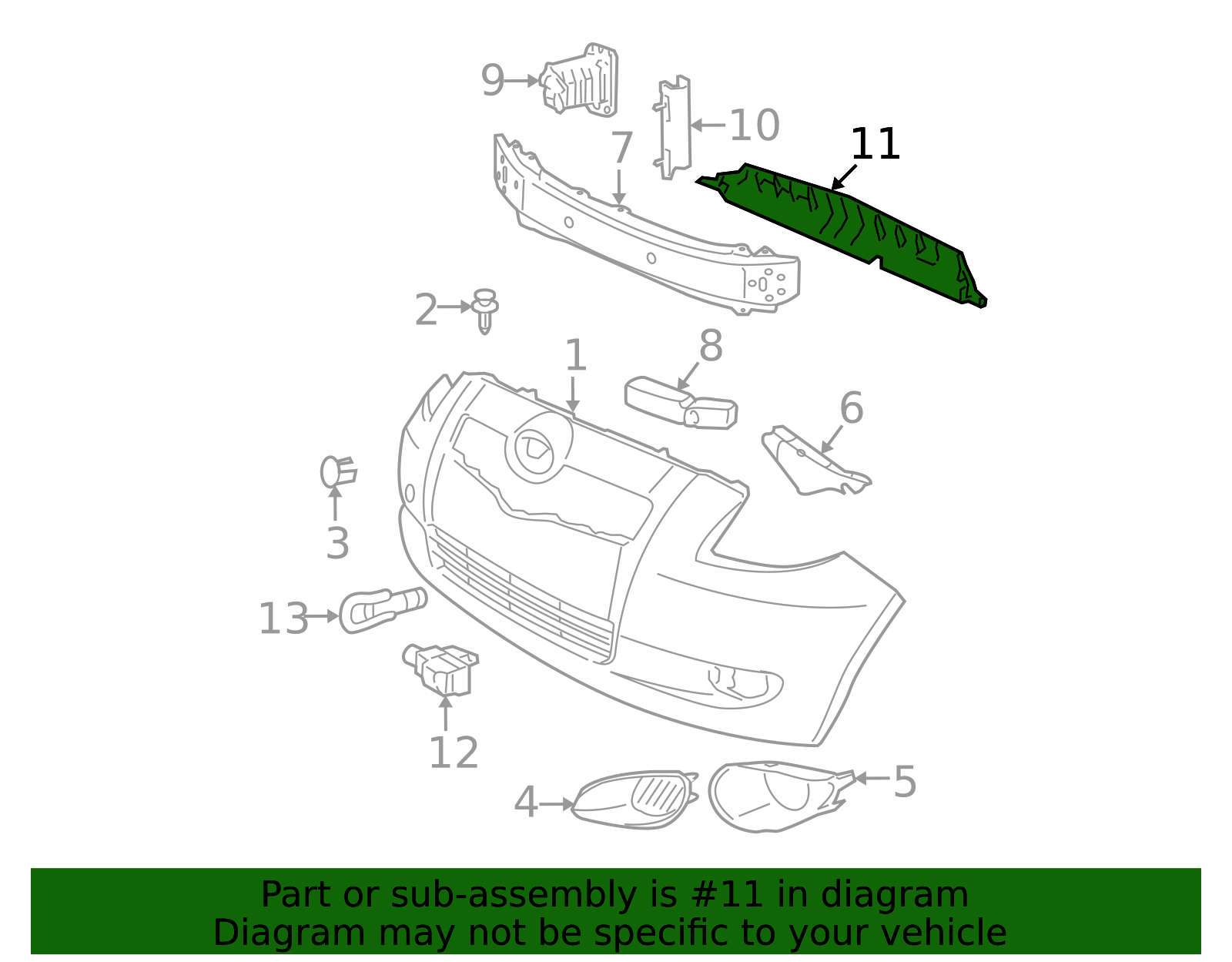 Genuine Official Toyota Bumper Impact Absorber part# 52617-52030 for ...