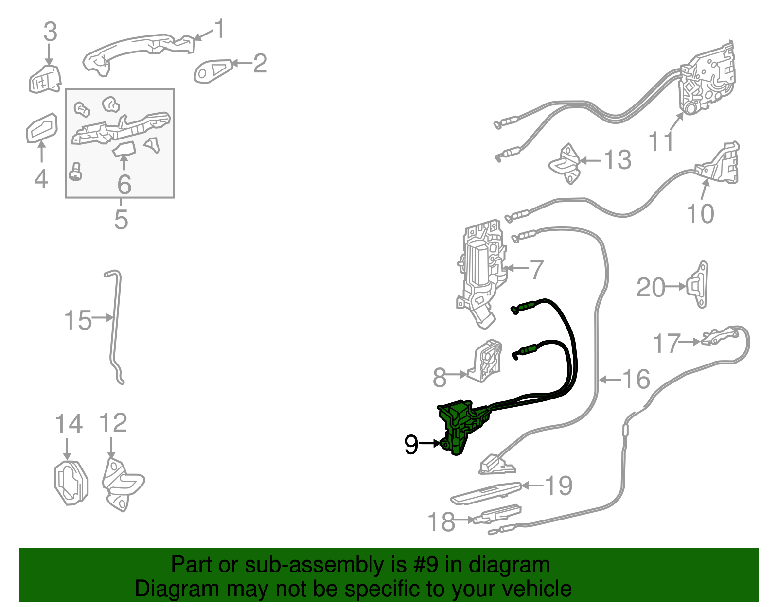 2018-2019 Toyota Sienna Lock Assembly 69380-08050 | Toyota Parts Center