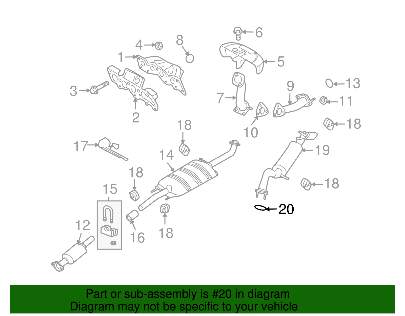 2009-2012 Ford OEM NEW 2009-2012 Ford Escape Mariner Resonator w/ Pipe ...
