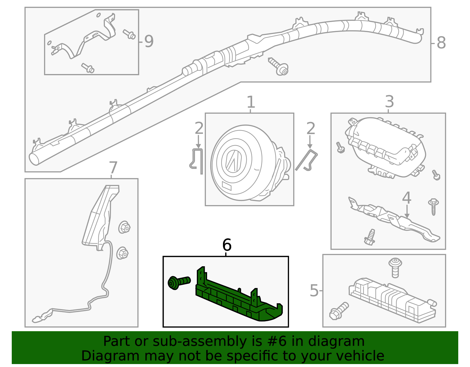 Genuine OEM Acura - Knee Air Bag Part# 78965-TGV-A82 | Acura Parts For Less
