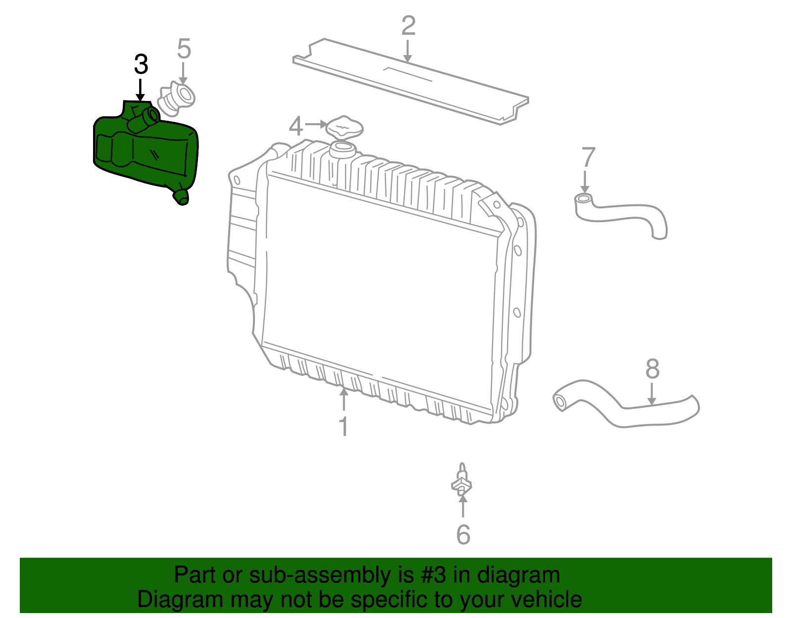 OEM Ford Reservoir Tank For 2005-2007 Ford - Part No. 4C2Z-8A080-AA ...