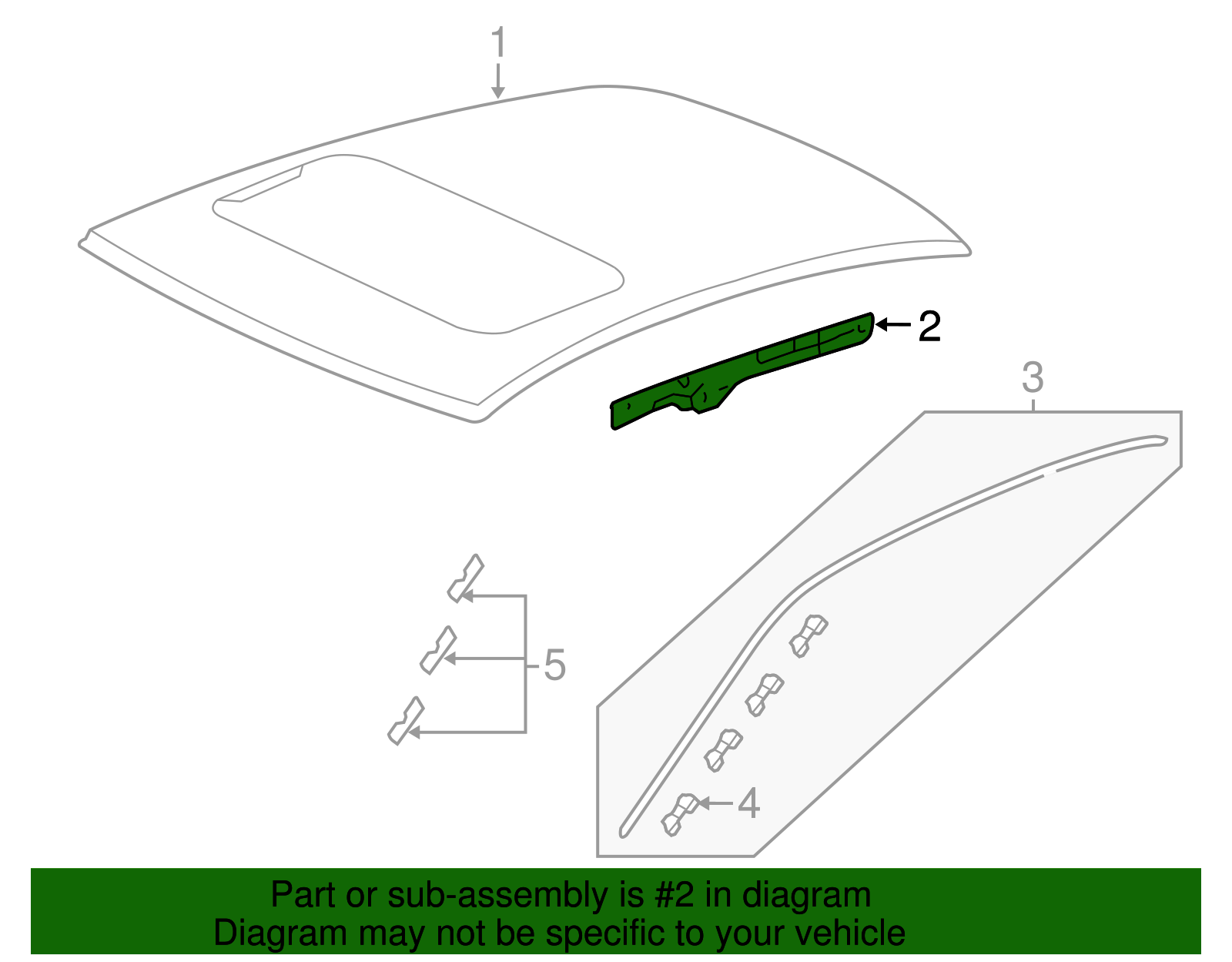 64211-T2A-A00ZZ - 2013-2017 Honda Accord - Rail R Roof Side | Genuine ...
