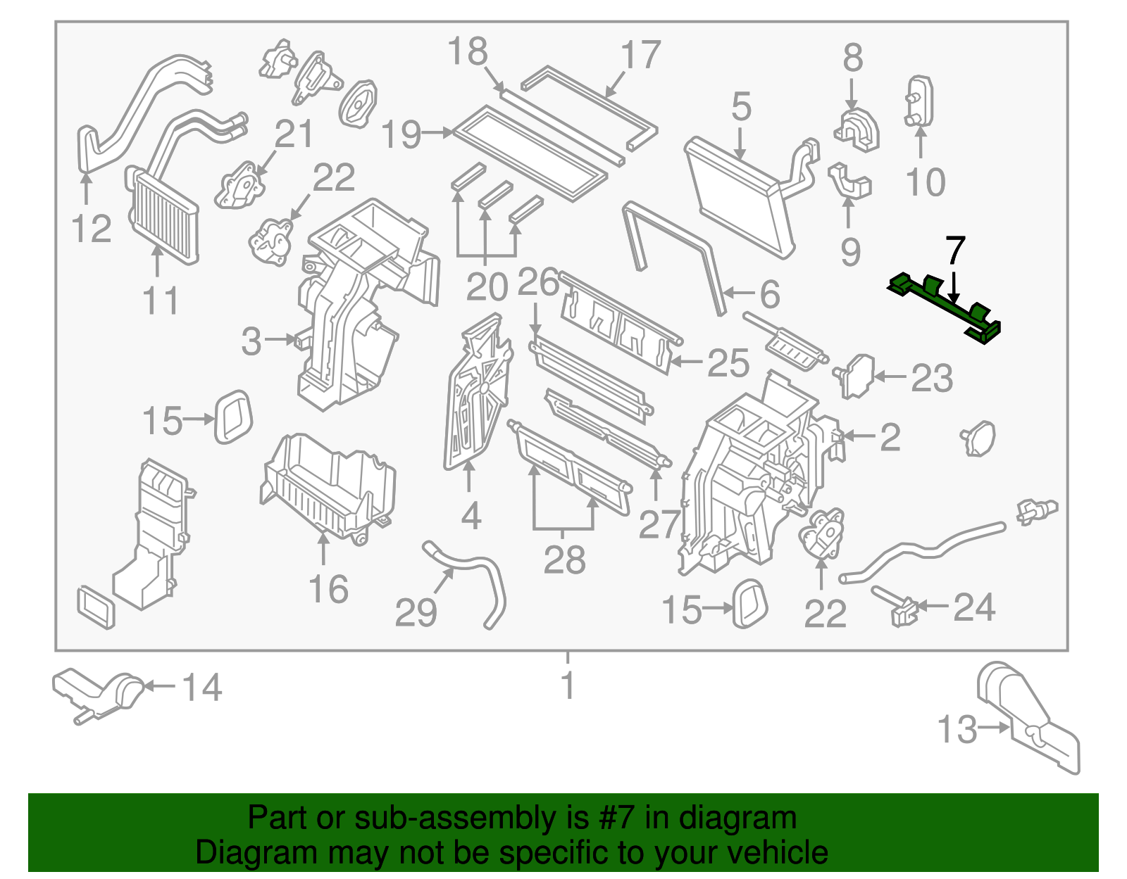 2016-2020 Kia Evaporator Core Seal Strip 97201-D5010 | KIA Parts Zone