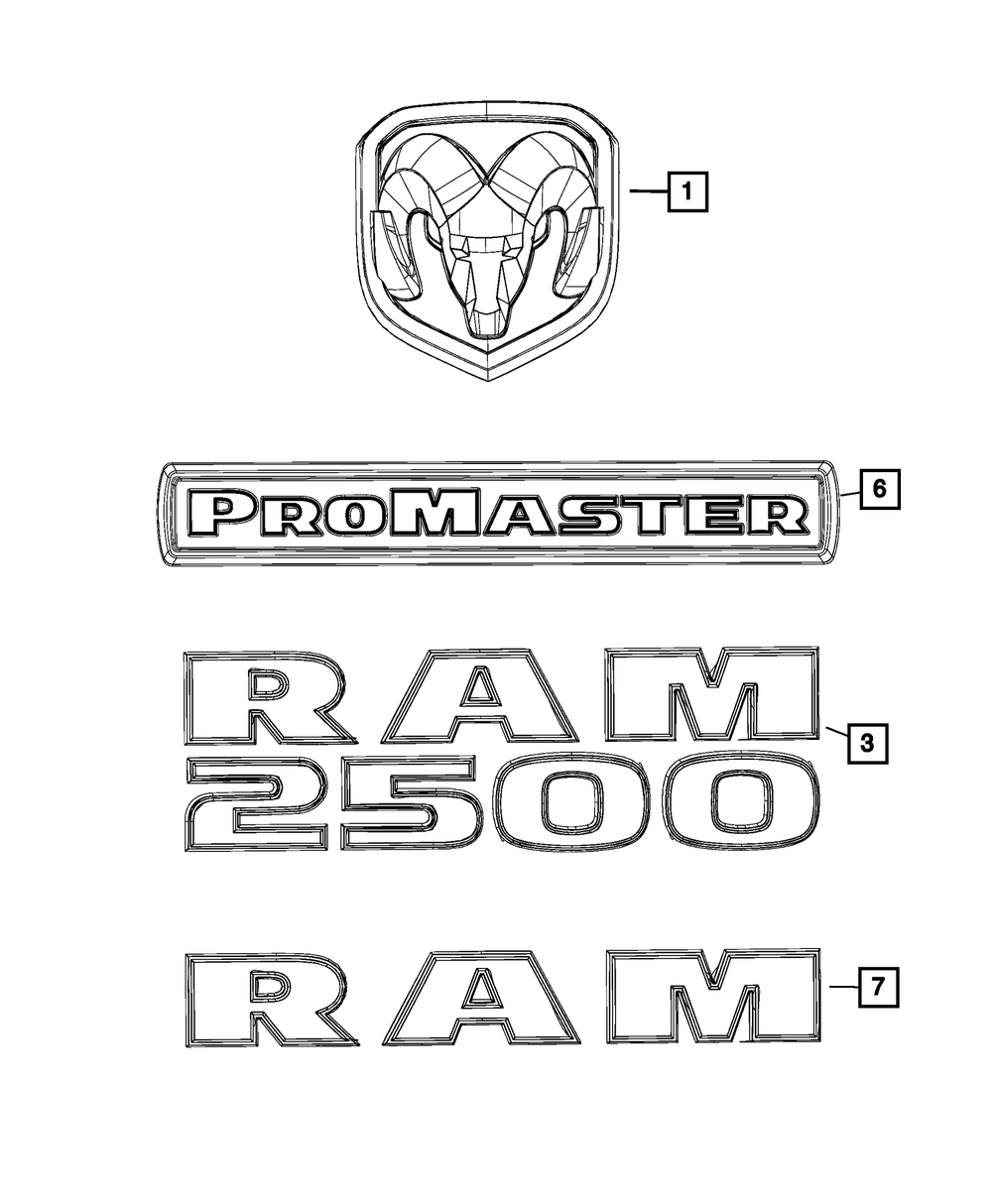 2014-2022 Ram OEM NEW Mopar 14-19 Ram Promaster Rear Door Emblem Badge ...