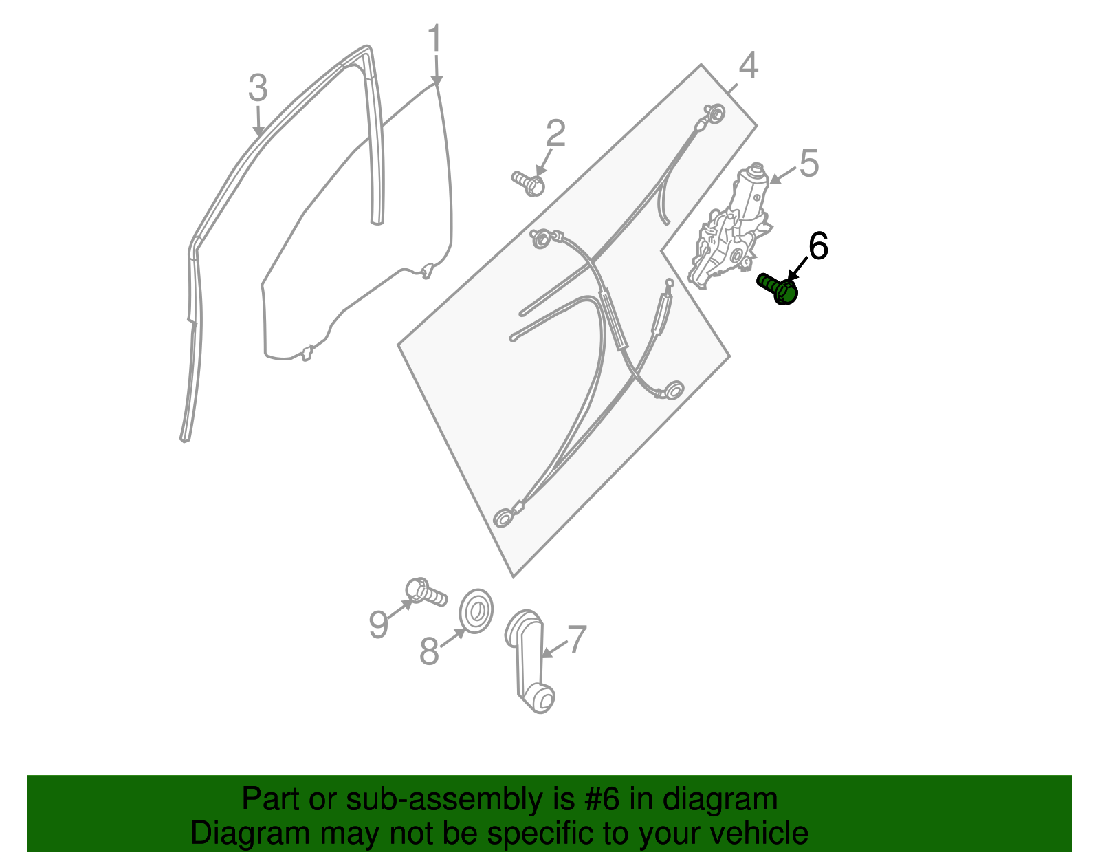 2003-2025 Nissan Window Regulator Screw 08168-6121A | Nissan Parts Plus
