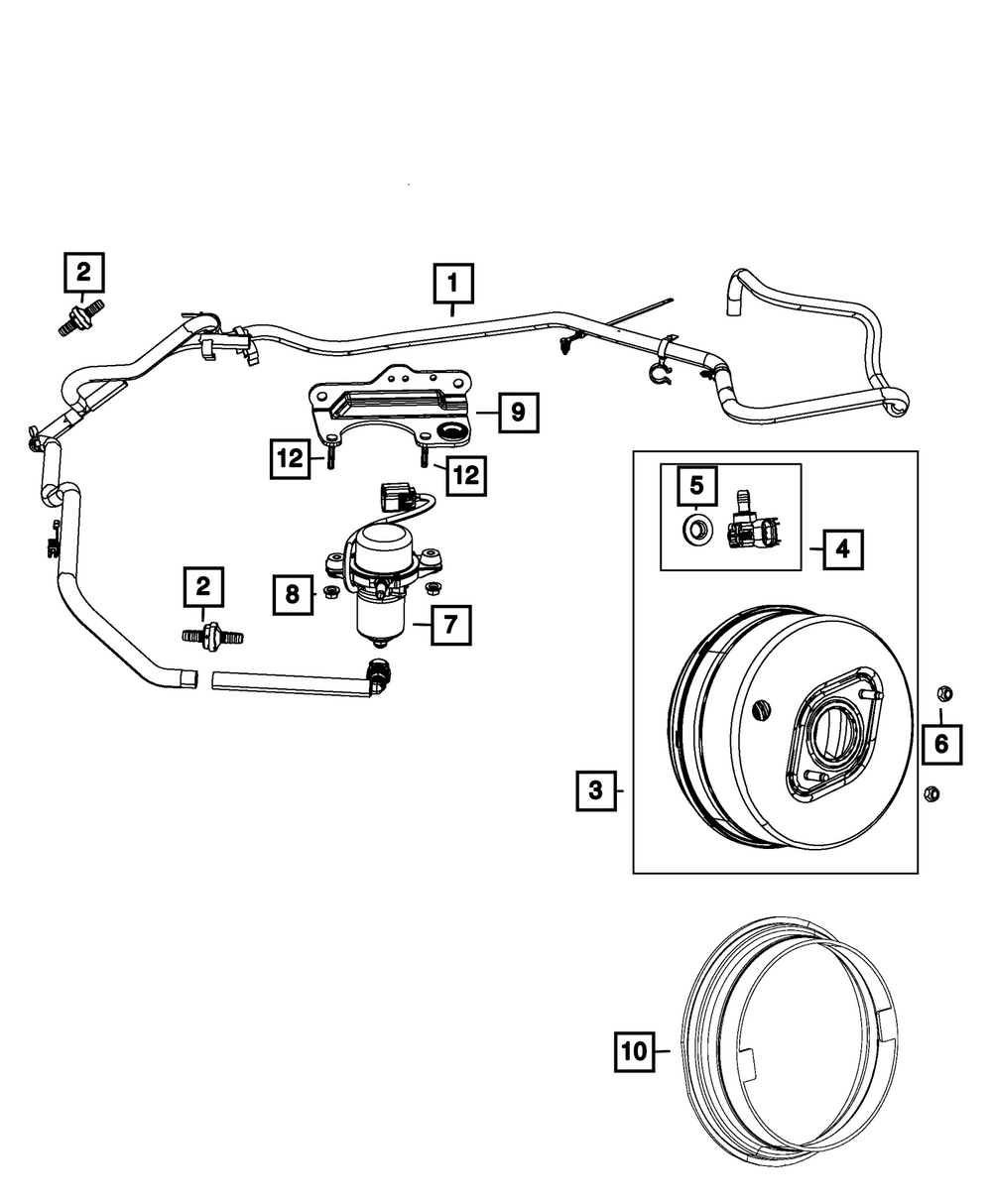 Brake Booster Vacuum Hose for 2018-2025 Mopar | OEM Mopar 68305881AC ...