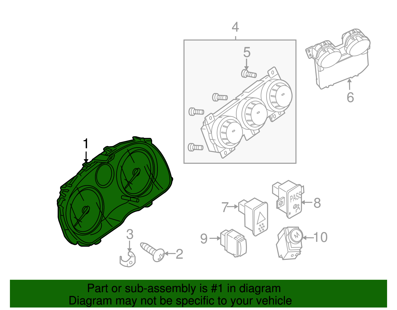 24810-ZT72D - Cluster Assembly 2010 Nissan Sentra | Nissan Parts ...