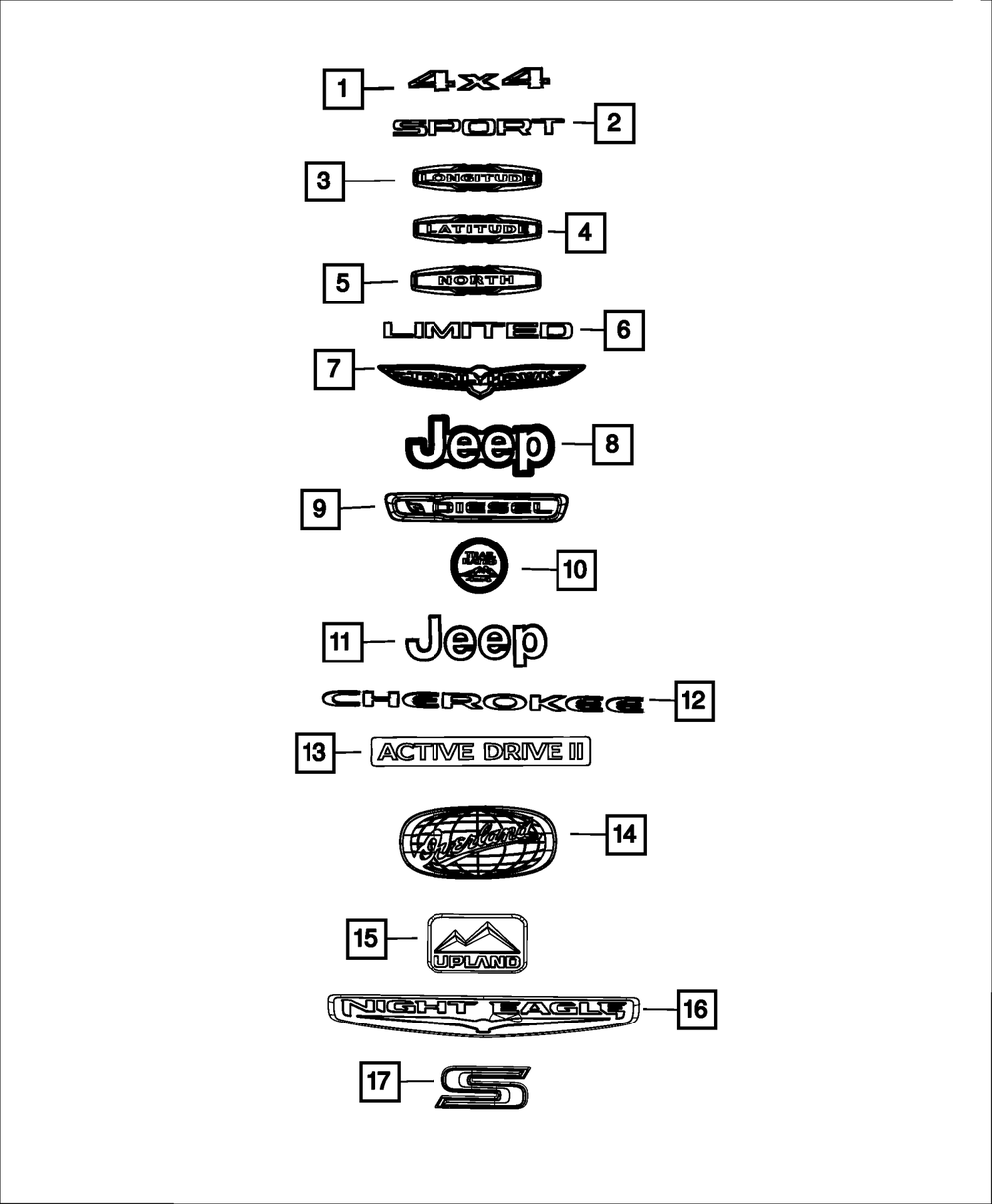2021-2022 Jeep Cherokee Lift-Gate Nameplate 68497462AA | My Mopar Parts